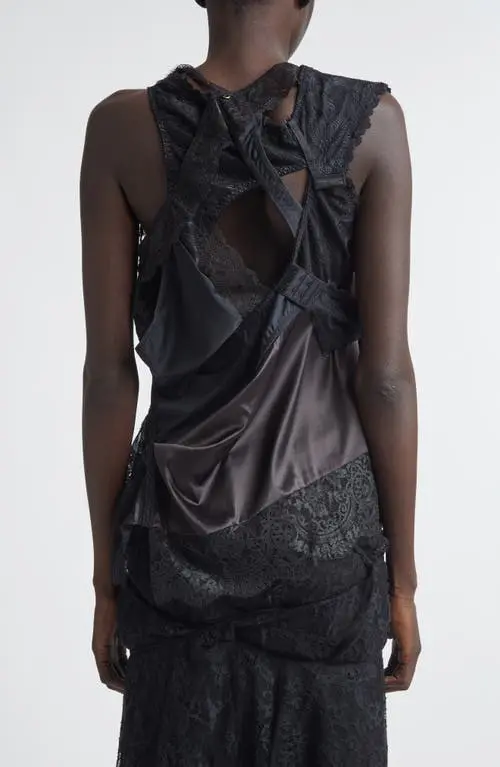 Junya Watanabe Mixed Lace Asymmetric Top
