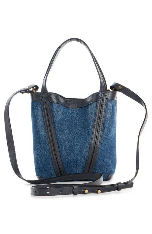 Chloé Small Spin Denim Crossbody Tote - Ashes Blue