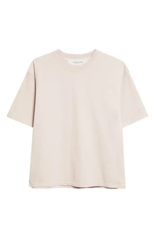 GOLDEN GOOSE Boxy Cotton Jersey T-shirt With Reverse Logo - Shadow Gray