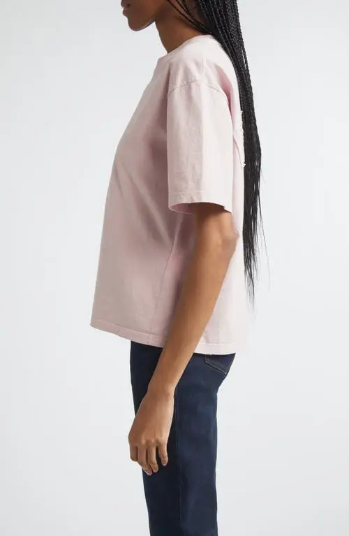 GOLDEN GOOSE Distressed Reverse Logo Boxy Cotton Jersey T-shirt - Shadow Gray