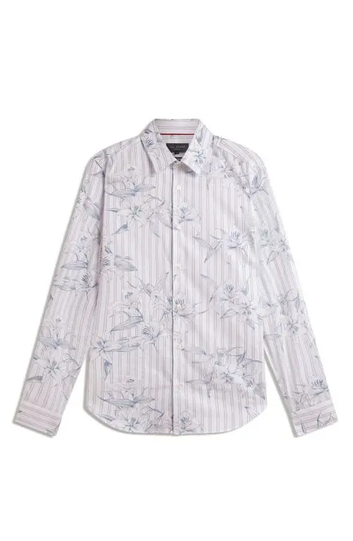Ted Baker London Cipher Long Sleeve Regular Fit Button-up Shirt - Light-blue