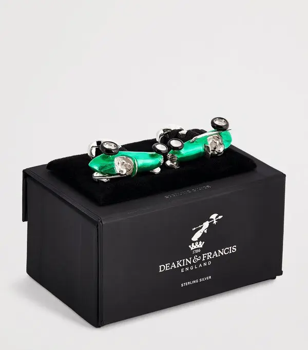 DEAKIN & FRANCIS Sterling Silver Racing Car Cufflinks