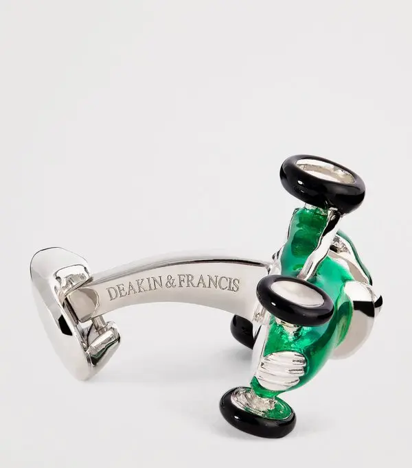 DEAKIN & FRANCIS Sterling Silver Racing Car Cufflinks