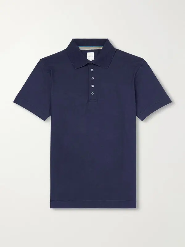 Paul Smith Striped Cotton-jersey Polo Shirt