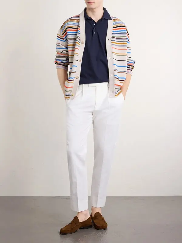Paul Smith Striped Cotton-jersey Polo Shirt
