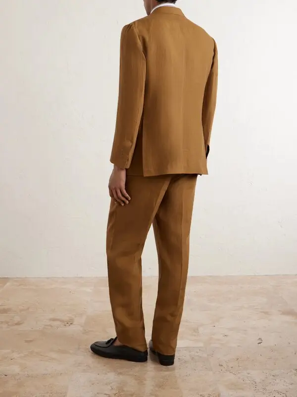 Rubinacci Linen Suit Jacket - Brown