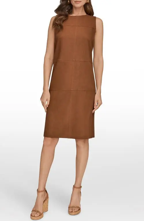 Donna Karan New York Linen Blend Shift Dress - Cognac (c0g)
