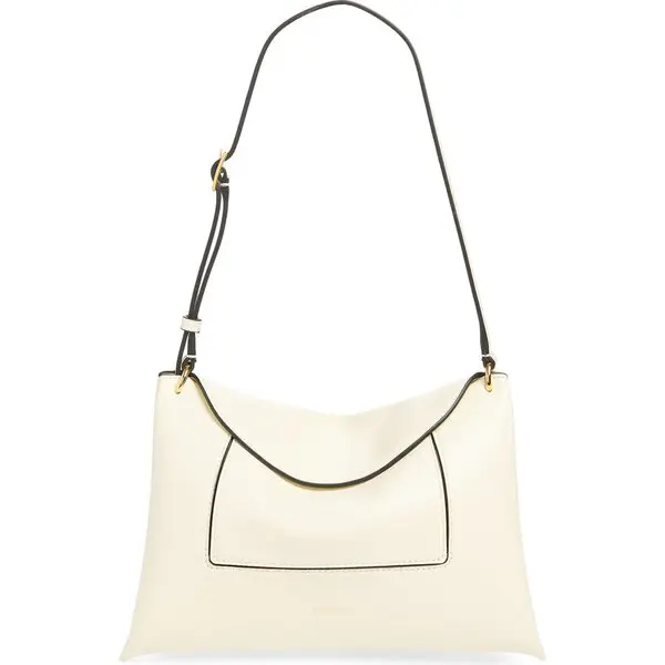 WANDLER Penelope Slouch Leather Crossbody Bag - Cream
