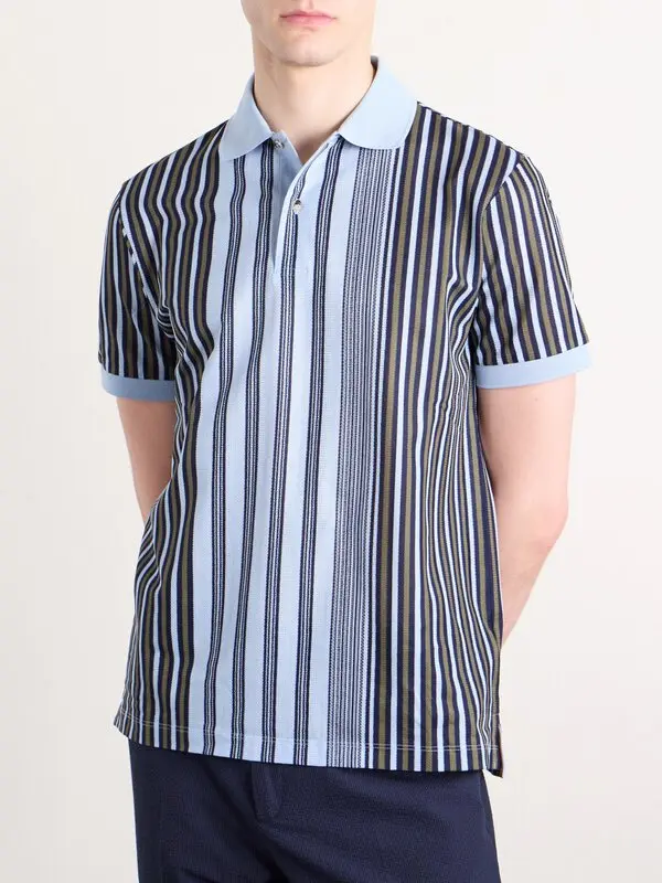 Paul Smith Striped Knitted Cotton Polo Shirt