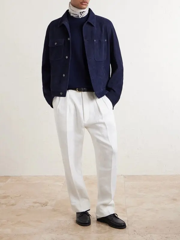 Ralph Lauren Purple Label Textured Silk-blend T-shirt