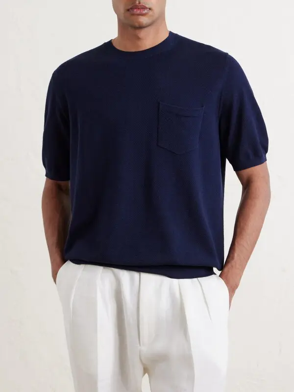 Ralph Lauren Purple Label Textured Silk-blend T-shirt