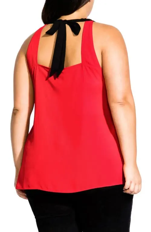 City Chic Layered Motif Lace Detail Tiered Top