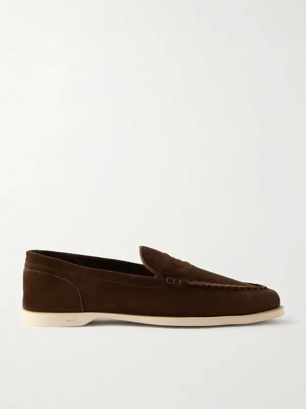 John Lobb Pace Suede Loafers - Brown
