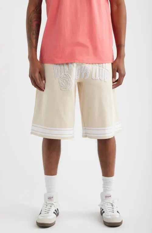 BILLIONAIRE BOYS CLUB Curve Logo Cotton Shorts - Ecru