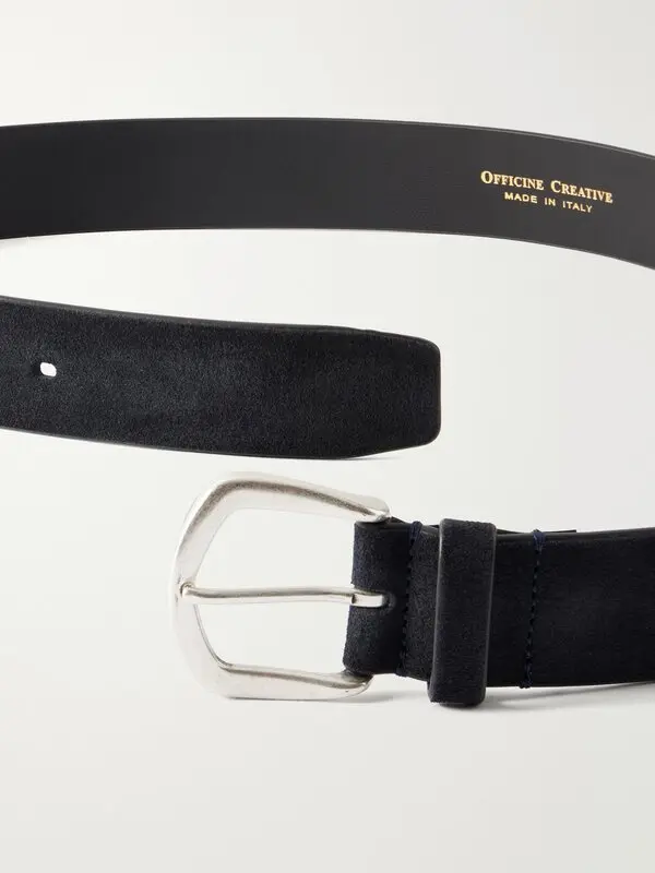 Officine Creative 3.5cm Suede Belt - Blue