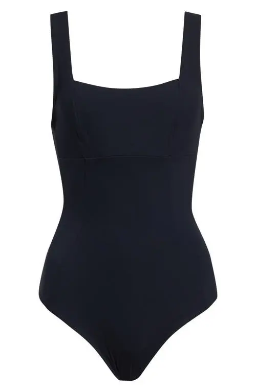 Max Mara Square Neck One-piece Swimsuit - Black