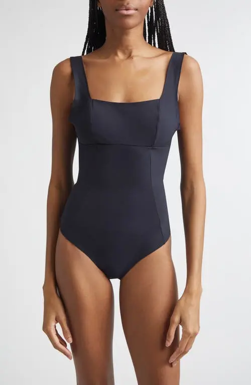 Max Mara Square Neck One-piece Swimsuit - Black