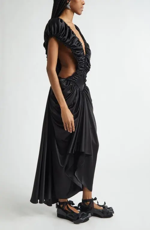 Collina Strada Diamond Satin & Lace Slipdress