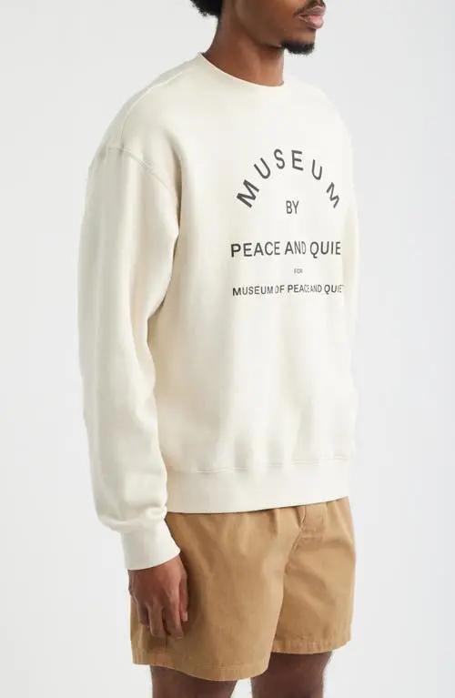 MUSEUM OF PEACE & QUIET Logo Cotton Sweatshirt - Bone