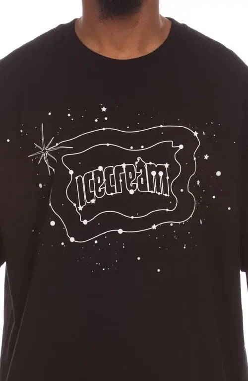 ICECREAM Star Gazing Cotton Graphic T-shirt - Black