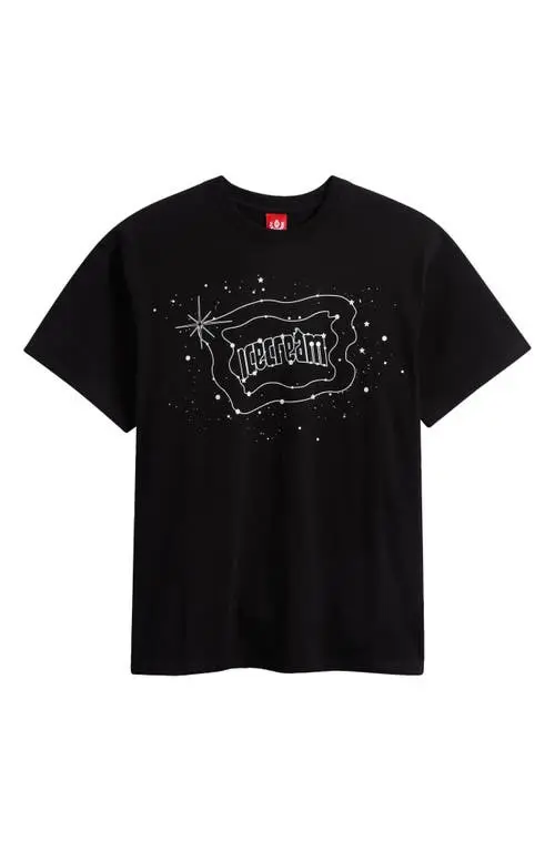 ICECREAM Star Gazing Cotton Graphic T-shirt - Black
