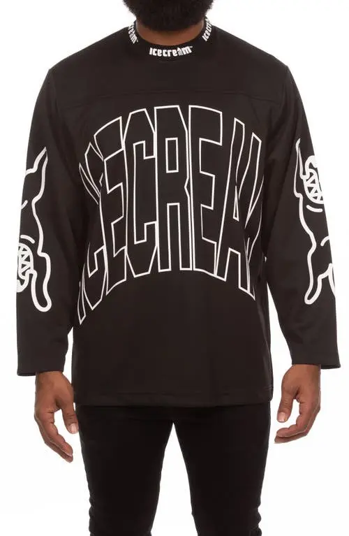 ICECREAM Hyperdrive Oversize Long Sleeve Graphic T-shirt - Black