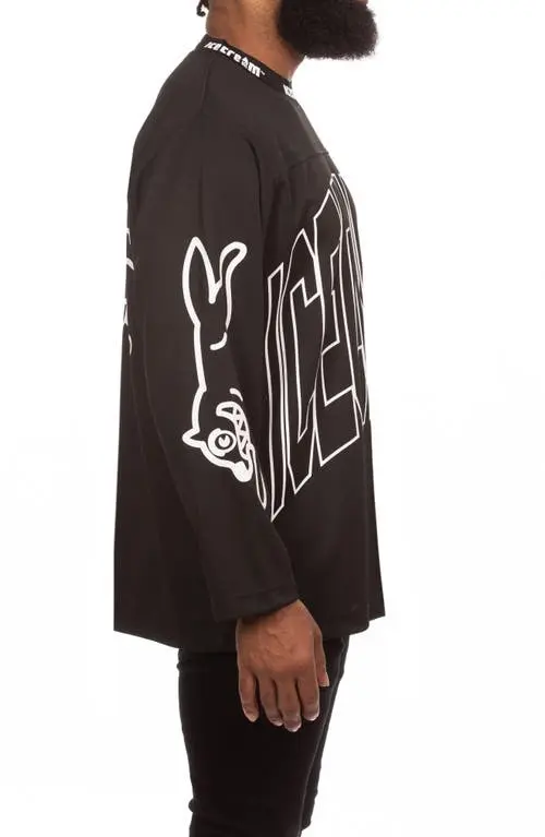 ICECREAM Hyperdrive Oversize Long Sleeve Graphic T-shirt - Black