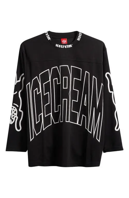 ICECREAM Hyperdrive Oversize Long Sleeve Graphic T-shirt - Black