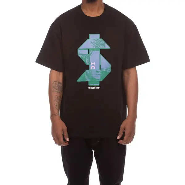 ICECREAM Origami Cotton Graphic T-shirt - Black