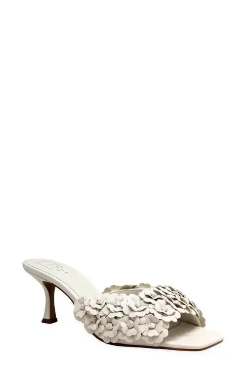 SHU SHOP Elsa Floral Appliqué Slide Sandal - Bone