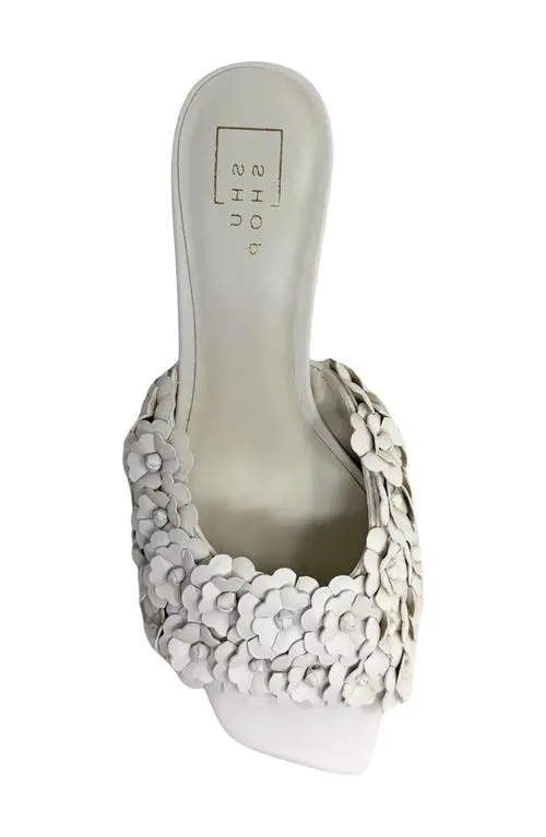 SHU SHOP Elsa Floral Appliqué Slide Sandal - Bone