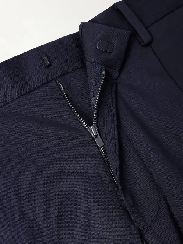 Nn07 Tapered Pleated Organic Cotton-blend Twill Trousers