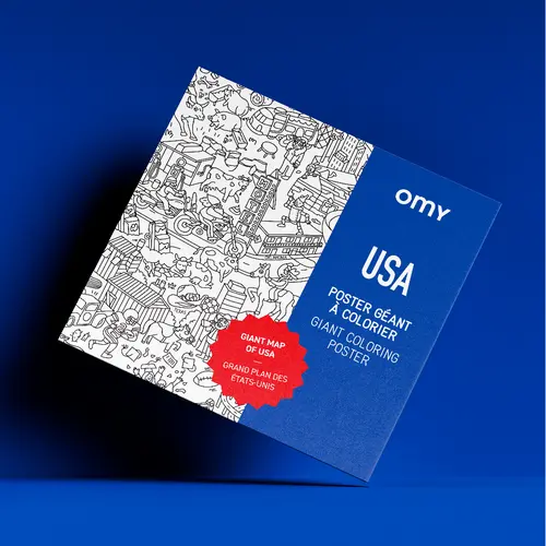 OMY Giant Coloring Poster Usa - Blue