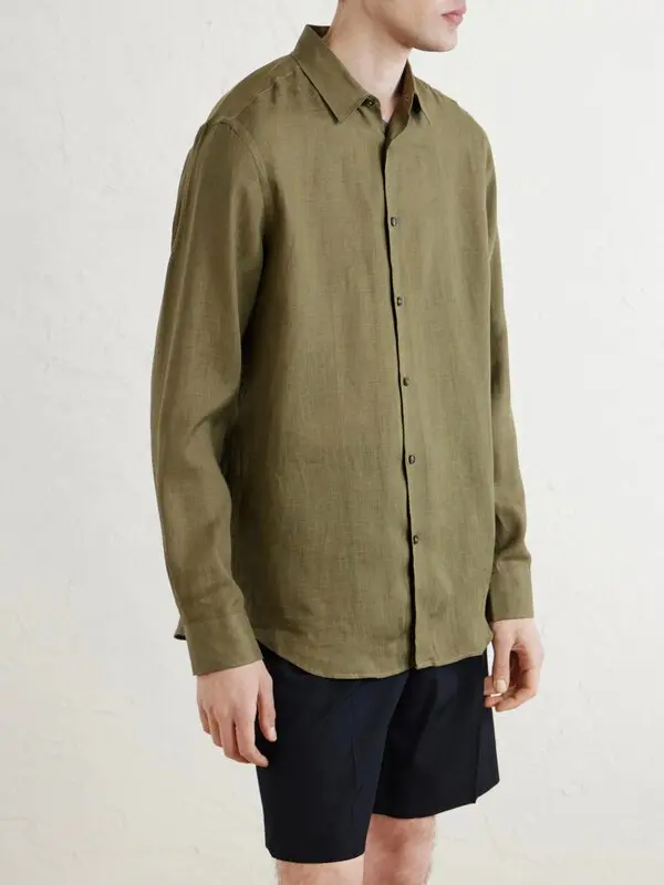 Paul Smith Linen-twill Shirt - Green