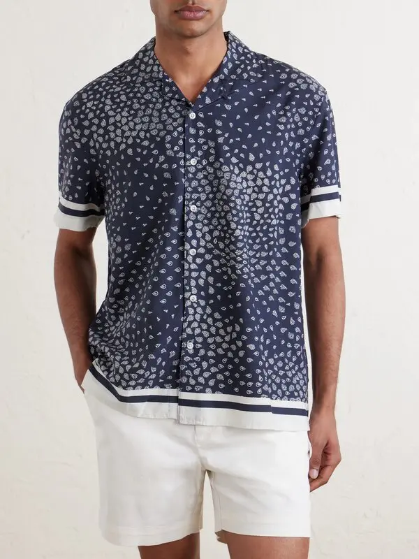 Onia Camp-collar Paisley-print Tencel™ Lyocell Shirt