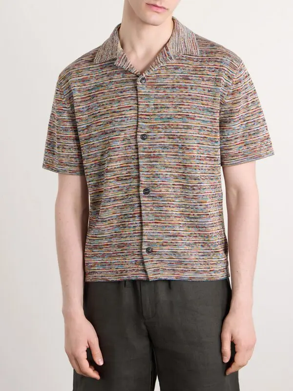 Paul Smith Camp-collar Knitted Cotton Shirt