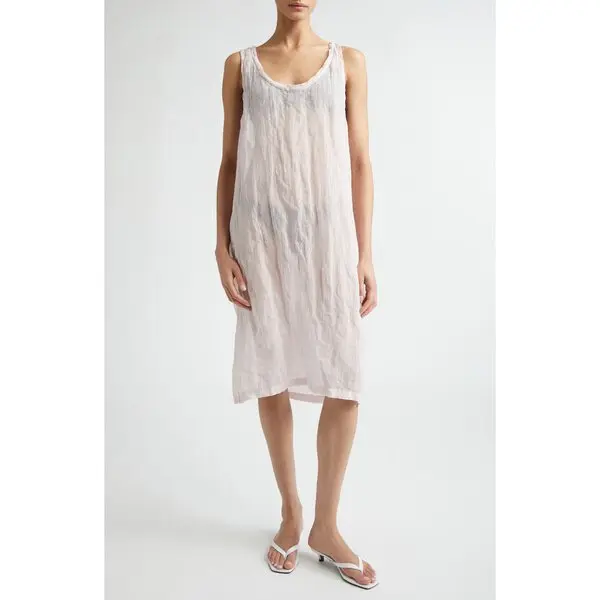 TOTEME Crinkled Cotton Blend Gauze Tank Dress