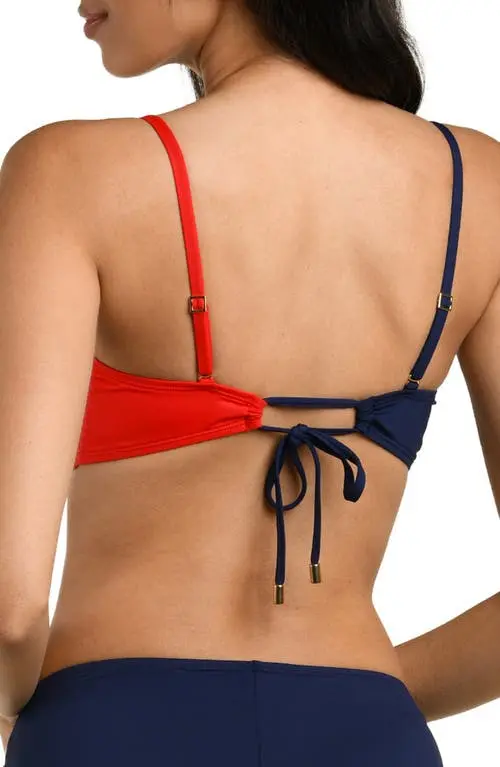 La Blanca Americana Bandeau Bikini Top - Blue Multi