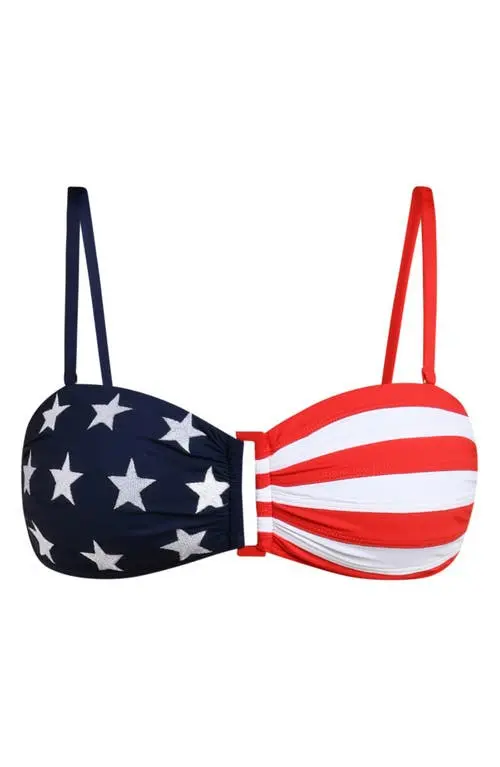 La Blanca Americana Bandeau Bikini Top - Blue Multi