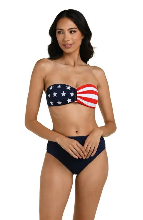 La Blanca Americana Bandeau Bikini Top - Blue Multi