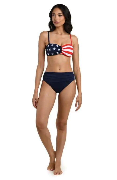 La Blanca Americana Bandeau Bikini Top - Blue Multi