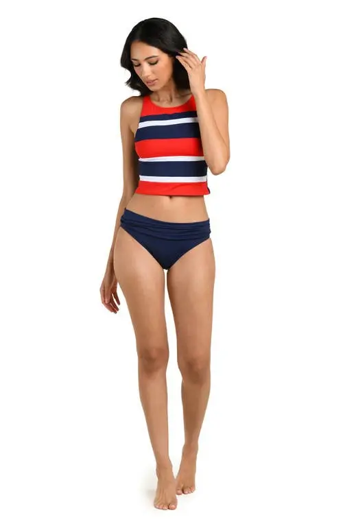 La Blanca Americana Striped Tankini Top
