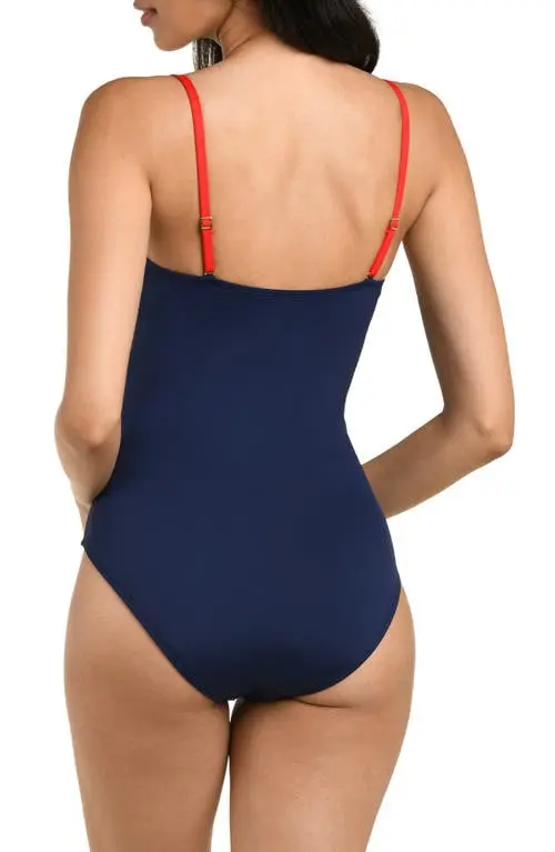 La Blanca Striped One-piece Swimsuit With Knotted Detail