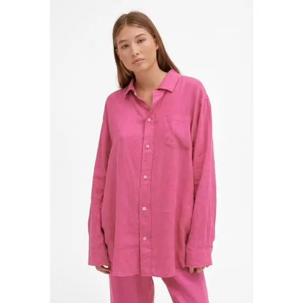 Desmond & Dempsey Lounge Pajama Shirt - Pink