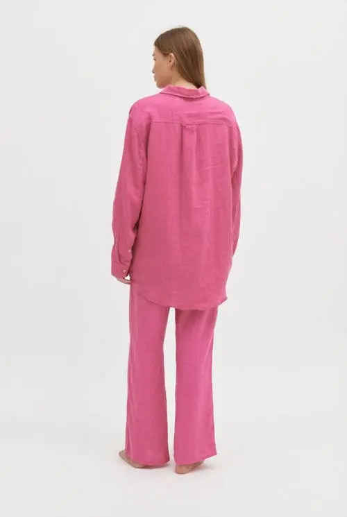 Desmond & Dempsey Lounge Pajama Shirt - Pink