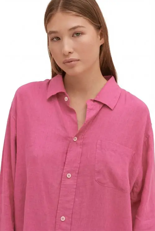 Desmond & Dempsey Lounge Pajama Shirt - Pink