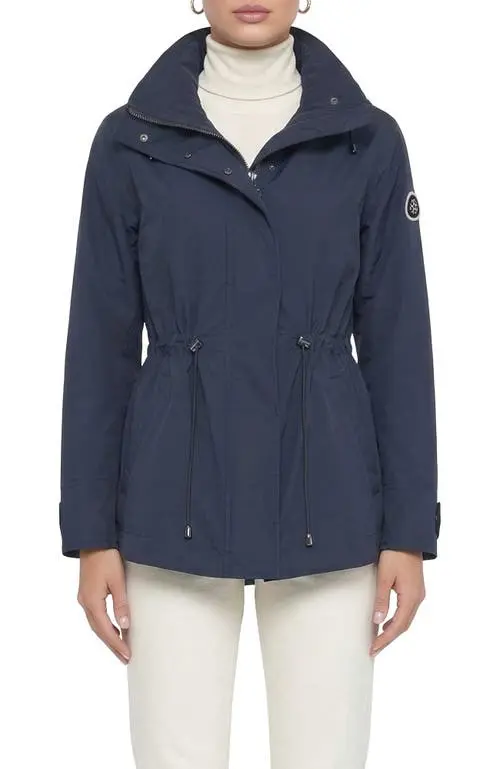 Gorski Lightweight Jacket With Concealed Hood - Navy