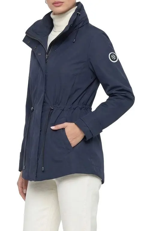 Gorski Lightweight Jacket With Concealed Hood - Navy