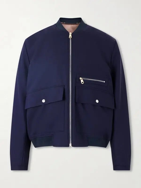 Paul Smith Wool-twill Bomber Jacket - Blue