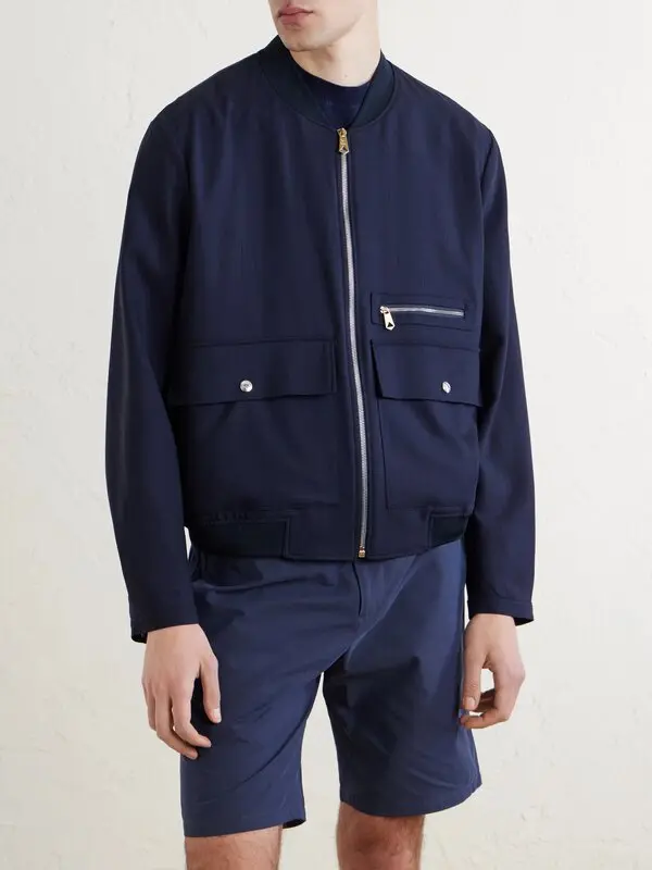 Paul Smith Wool-twill Bomber Jacket - Blue